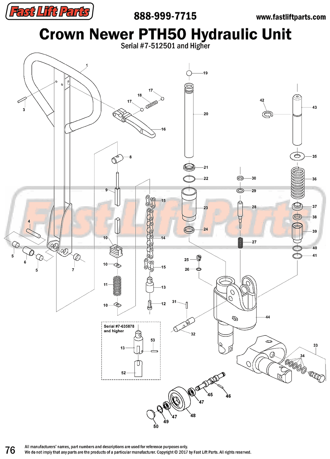 Crown Newer PTH 50 Hydraulic Unit Line Drawing – Fast Lift Parts