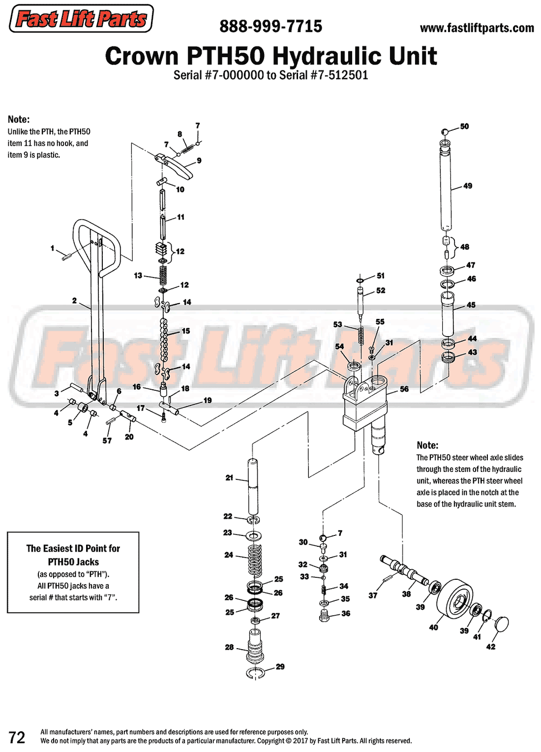 Crown PTH 50 Hydraulic Unit Line Drawing – Fast Lift Parts