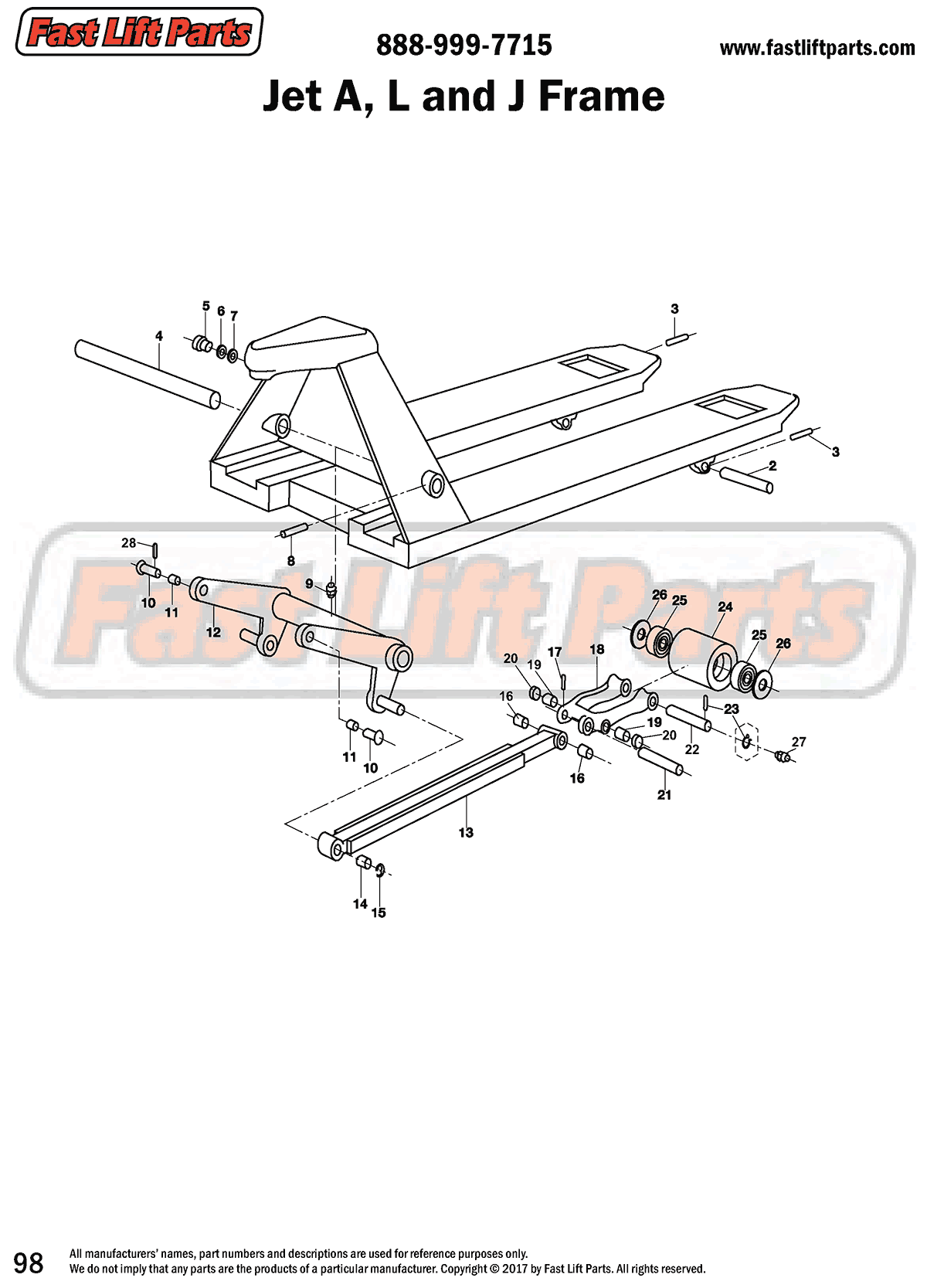 Jet A, L & J Frame Line Drawing – Fast Lift Parts