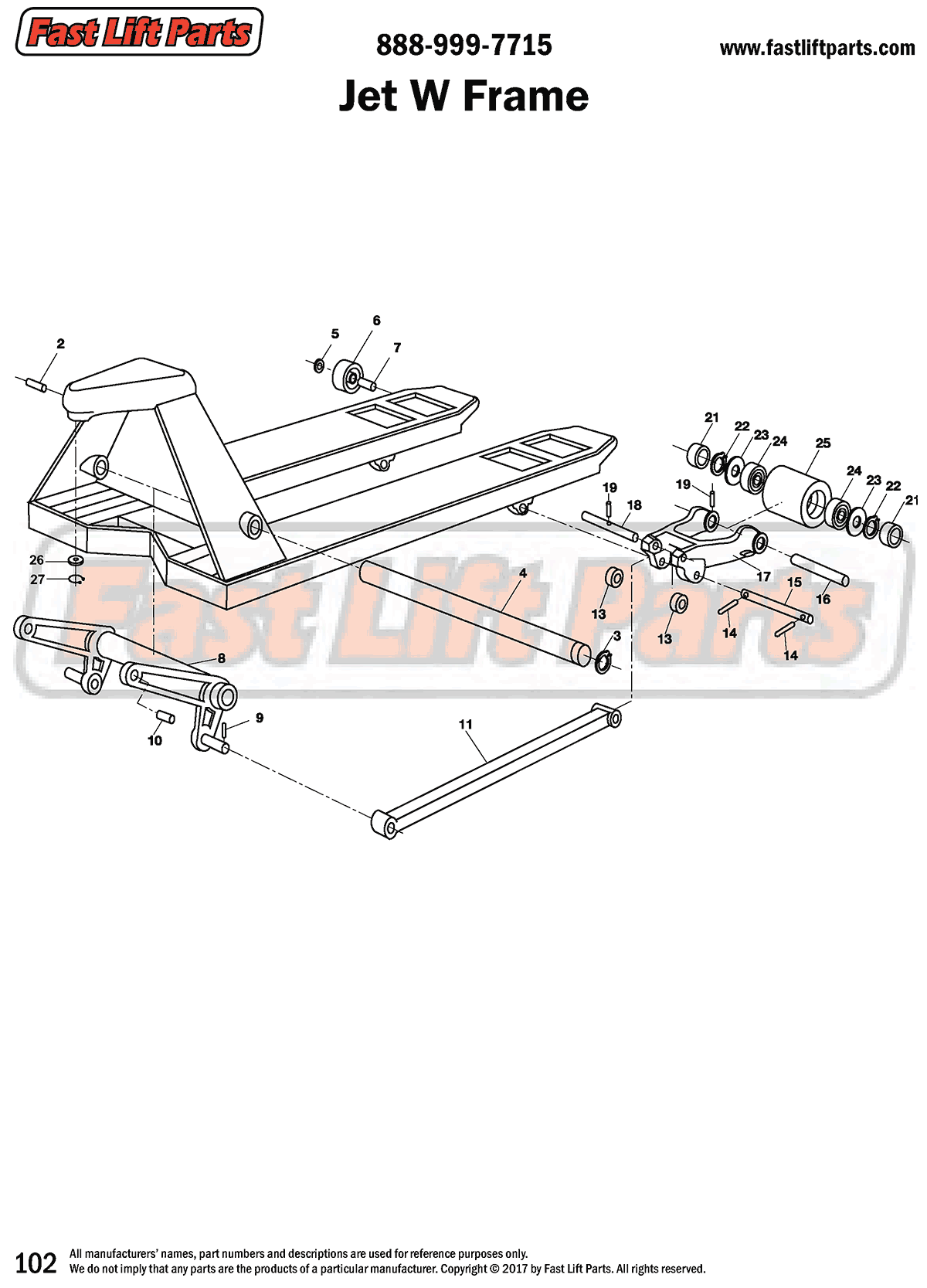 Jet W Frame Line Drawing – Fast Lift Parts