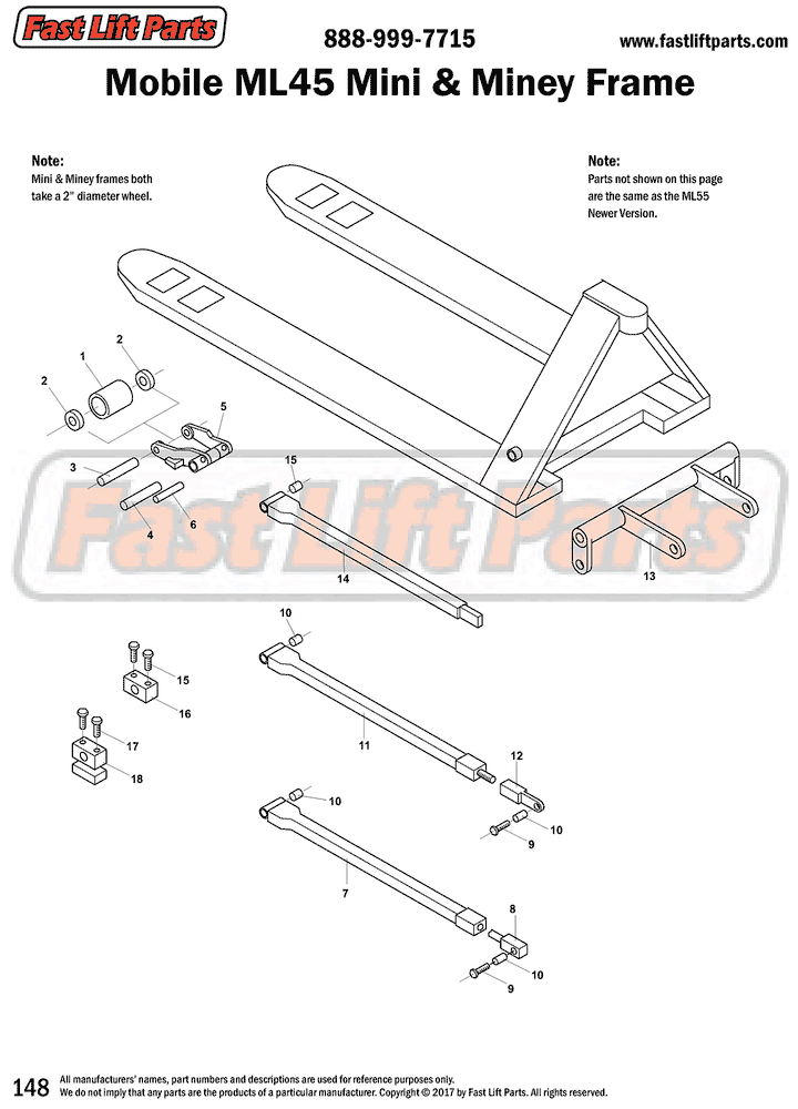 Manual Pallet Jack Parts, Diagrams, Kits, and Tools – Page 3 – Fast ...