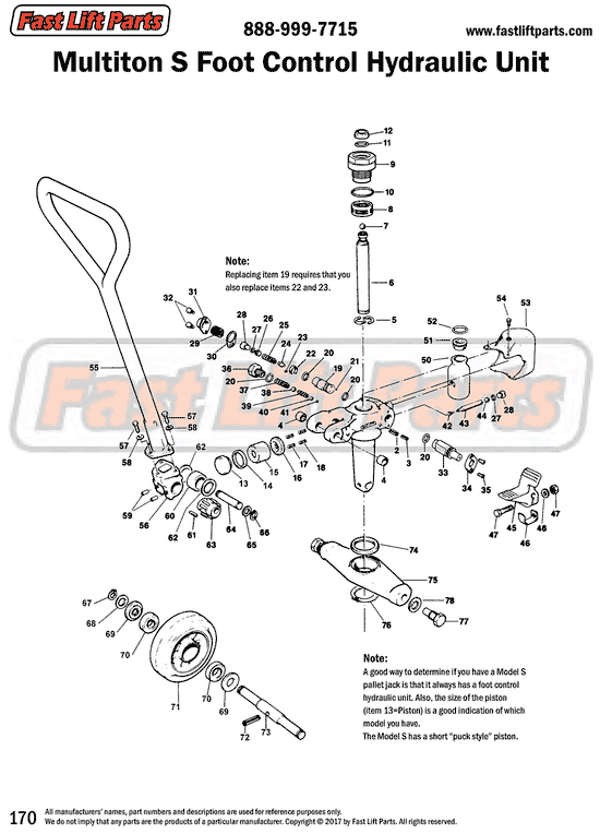 Multiton S Foot Control Hydraulic Unit Line Drawing – Fast Lift Parts