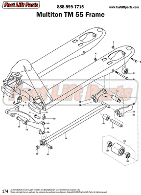 Multiton TM 55 Frame Line Drawing – Fast Lift Parts